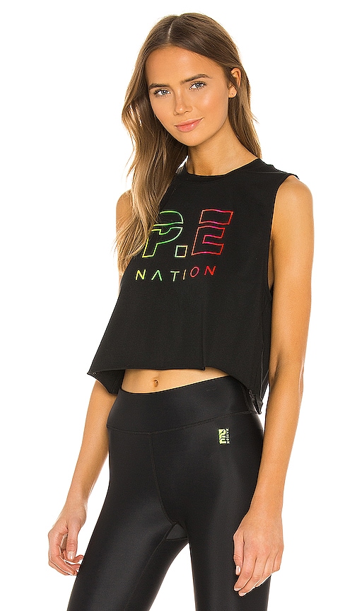 P.E Nation Shuffle Tank in Black | REVOLVE