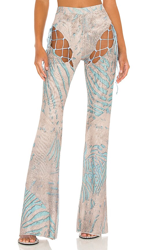 POSTER GIRL The Maxine Trouser in Aqua Zebra | REVOLVE