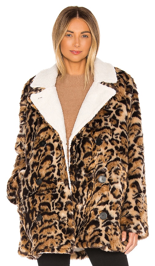 n:philanthropy Faux Fur Turn Jacket in Leopard | REVOLVE