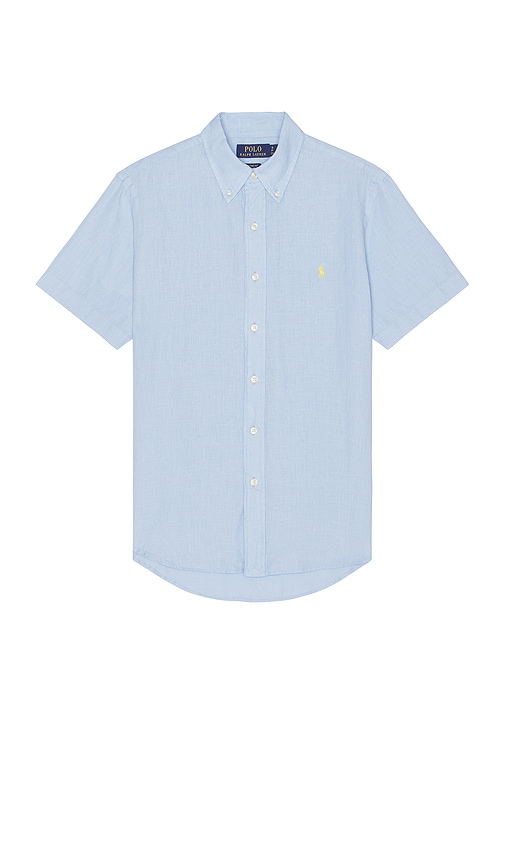 Polo Ralph Lauren Short Sleeve Linen Shirt in Blue Hyacinth | REVOLVE