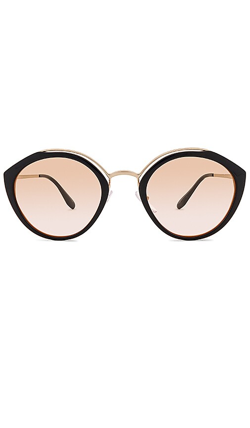 Prada Round Temple Evolution Acetate in Havana, Pale Gold & Light Brown ...