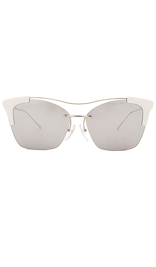 Prada Square Temple Evolution in White, Pale Gold & Grey Silver Mirror ...