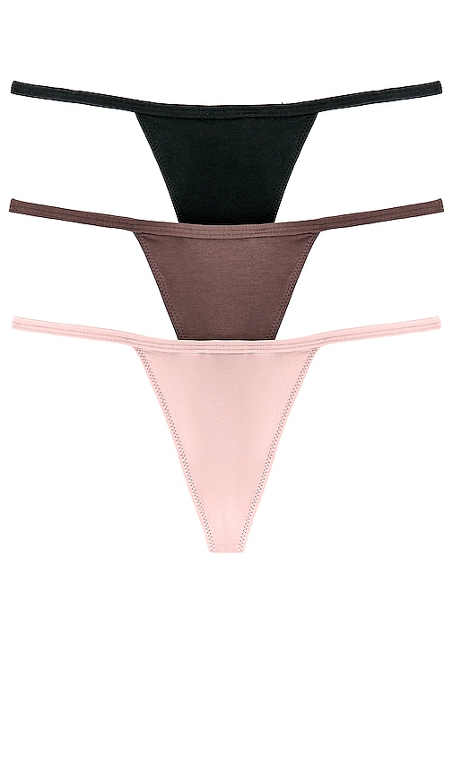 Privacy Please Belinda G String 3 Pack in Black, Peony, Peppercorn in ...