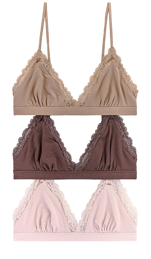Privacy Please Abigail Bralette 3 Pack in Peony, Roebuck, Peppercorn in ...