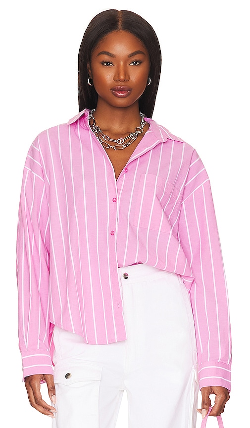 PISTOLA Sloane Top in Flamingo Stripe | REVOLVE