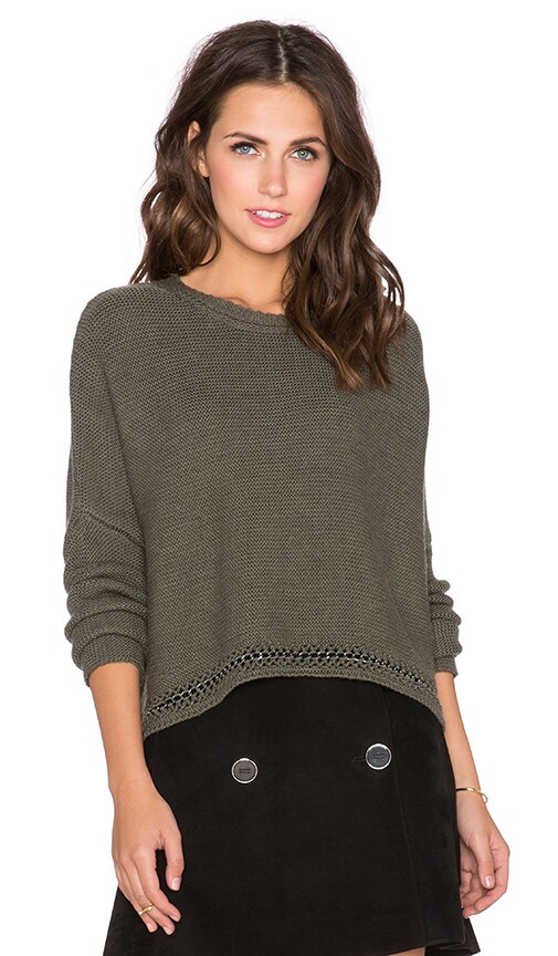 RAMY BROOK Frankie Chain Link Sweater in Green & Gun Metal | REVOLVE