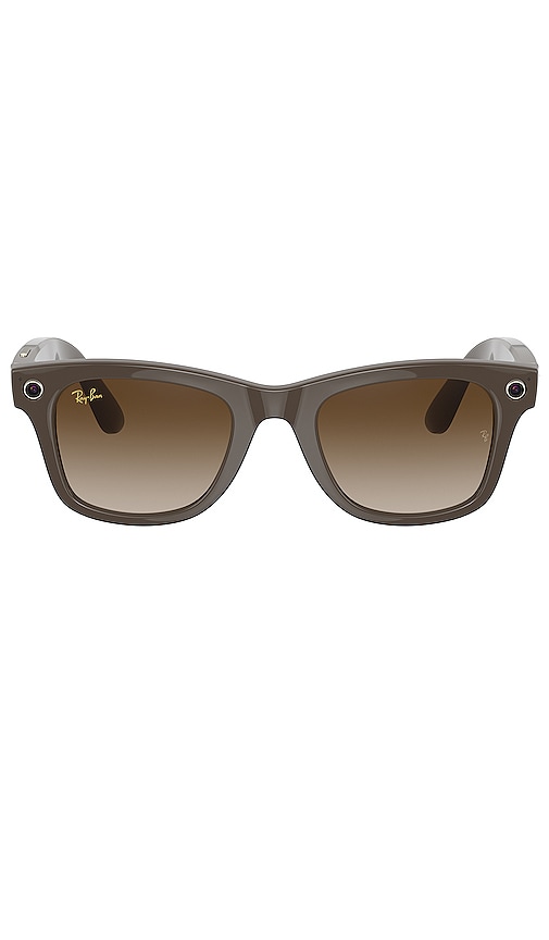 Ray-Ban Stories Wayfarer in Shiny Brown & Brown Gradient | REVOLVE