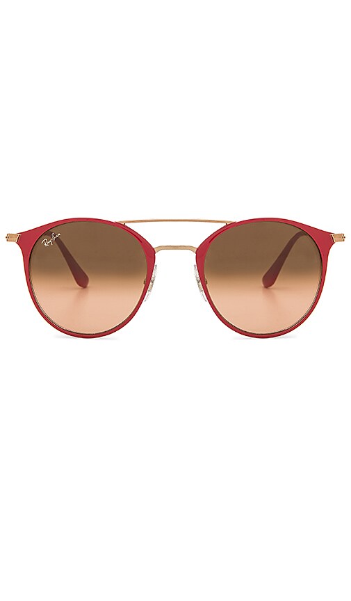 Ray-Ban Double Bridge in Copper Red & Pink Brown Gradient | REVOLVE