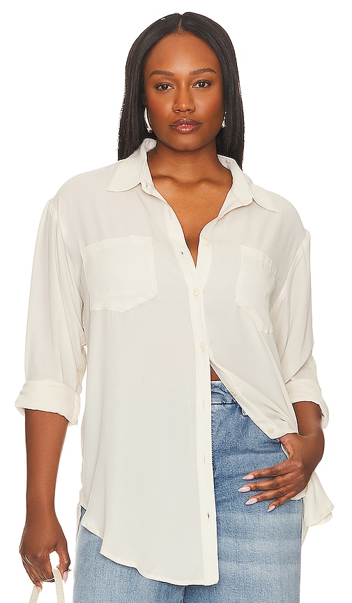 REMI x REVOLVE Michelle Button Up Shirt in Bone | REVOLVE