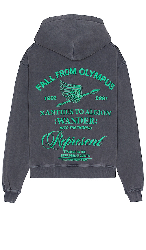REPRESENT Fall From Olympus Zip Hoodie in Storm | REVOLVE