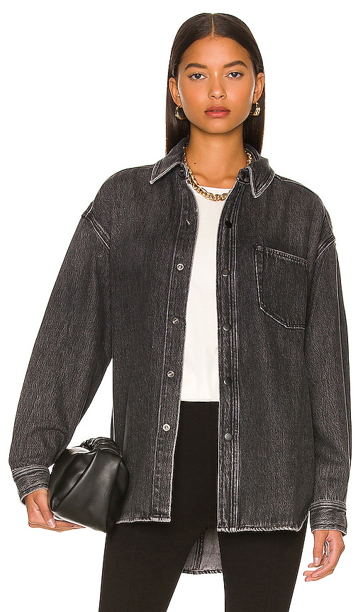 Rag & Bone Broken In Oversized Shirt in Onyx | REVOLVE