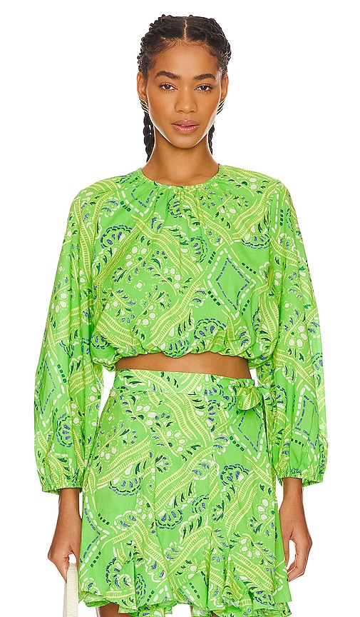 Rhode Azure Top in Lime Diamond Stitch | REVOLVE
