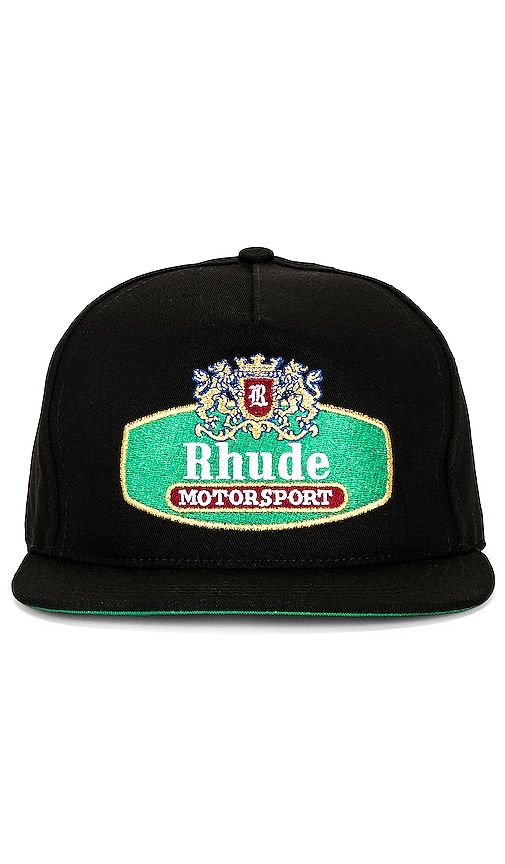 Rhude Racing Crest Hat in Black | REVOLVE