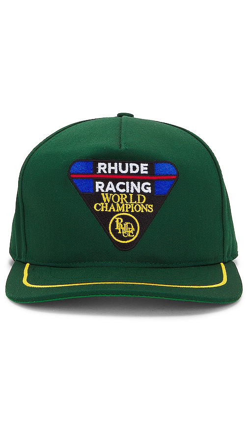 Rhude Racing Champs Hat in Green | REVOLVE
