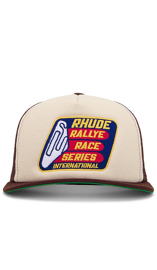 Rhude Race Series Hat In Brown & Vintage White in Brown & Vintage White ...