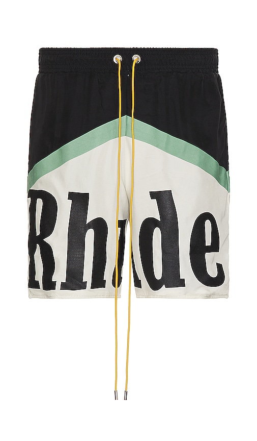 Rhude Rhude Awakening Short in Black/green/creme | REVOLVE