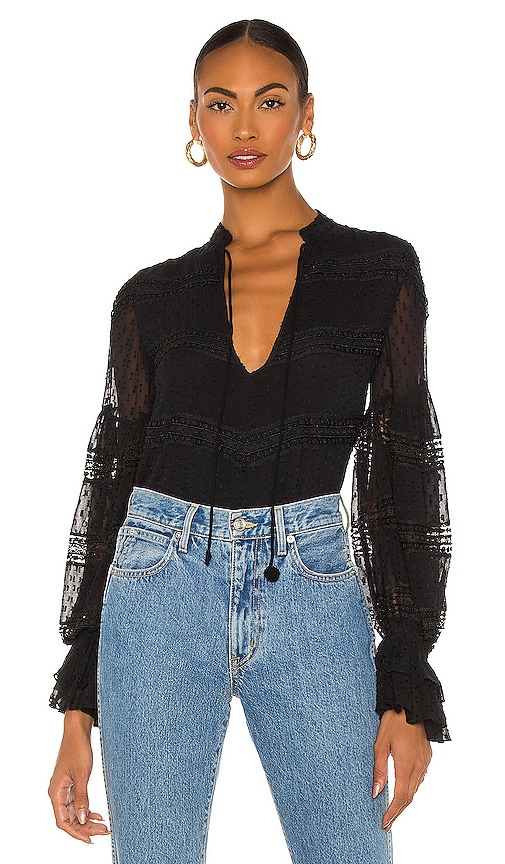 ROCOCO SAND X REVOLVE Selene Blouse in Black | REVOLVE