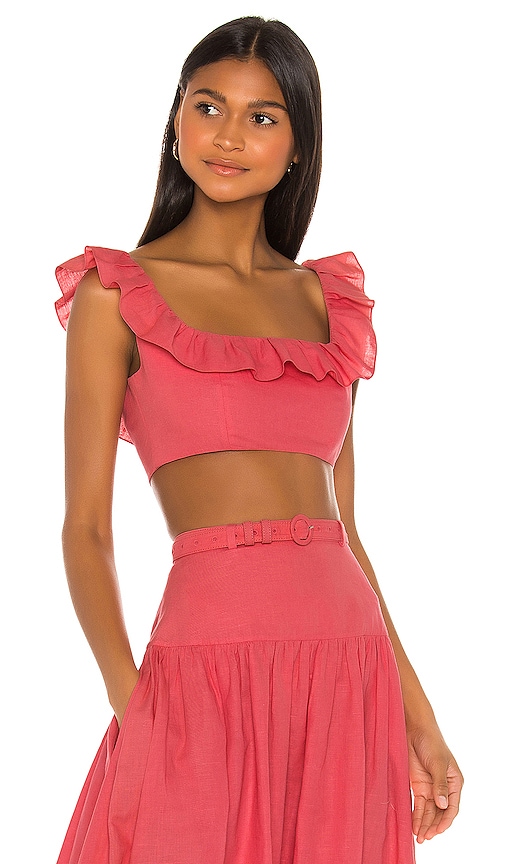 SALONI Trish Choli Top in Watermelon Pink | REVOLVE