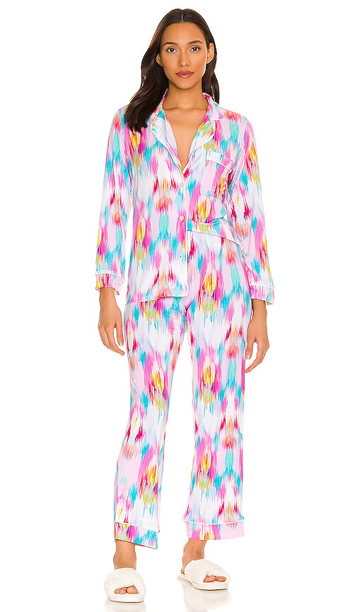 Stripe & Stare Pajama Set in Sunset Ikat | REVOLVE