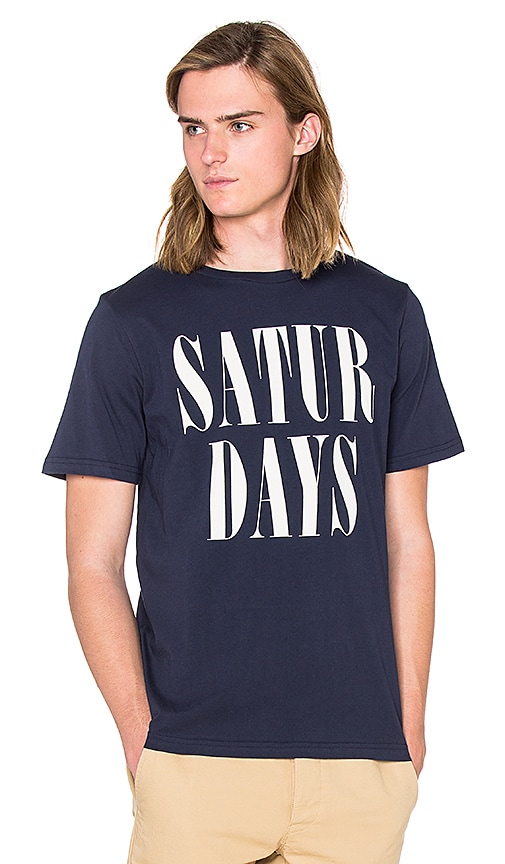 SATURDAYS NYC Herb Stacked Tee in Navy | REVOLVE