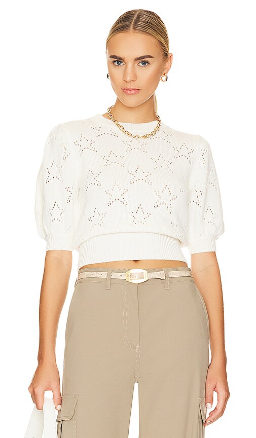 7 For All Mankind Star Sweater in Antique White | REVOLVE