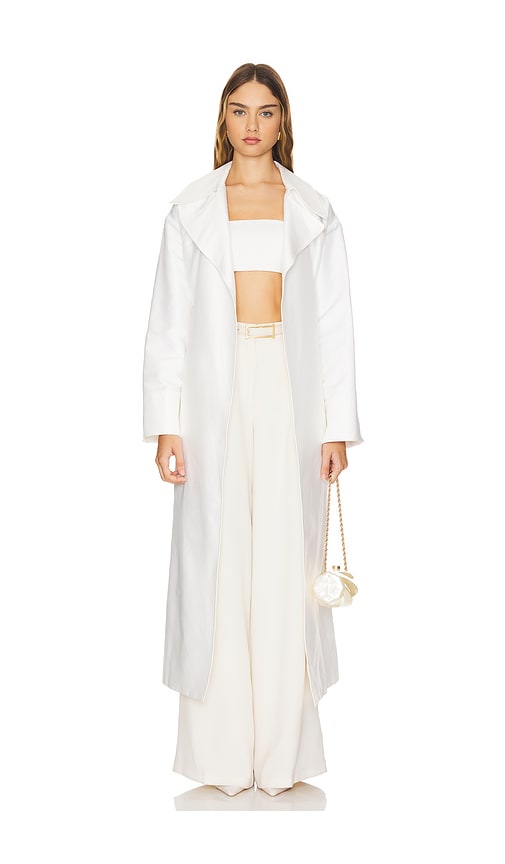 Shona Joy Thea Trench Coat in Ivory | REVOLVE