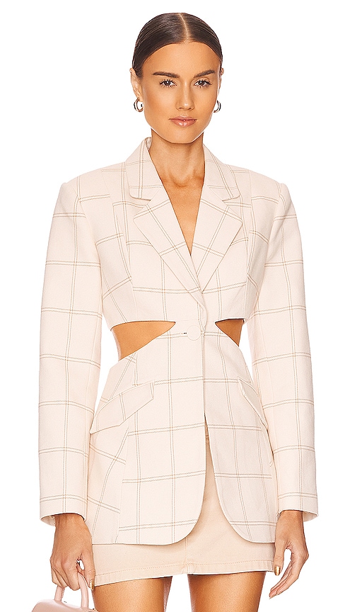 Significant Other Georgia Check Blazer in Almond Check | REVOLVE
