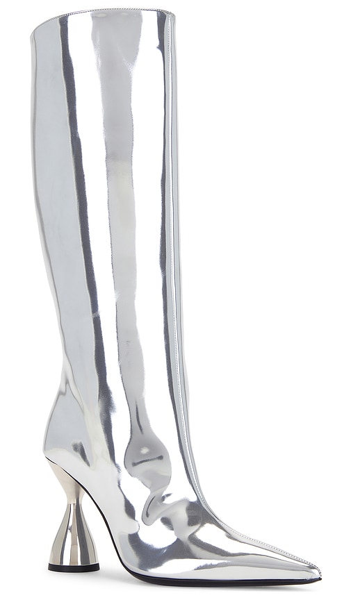 Metallic Silver Knee-High Boots For Women | REVOLVE