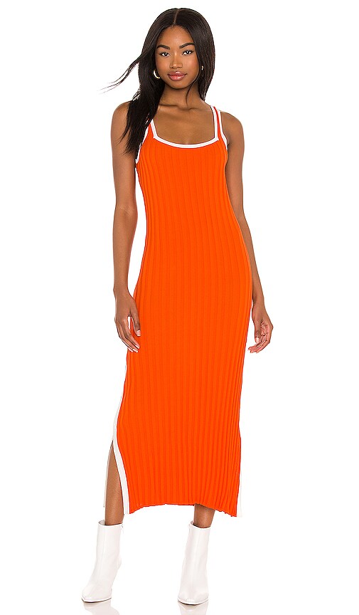 Solid & Striped Kimberly Dress in Flame Rib | REVOLVE