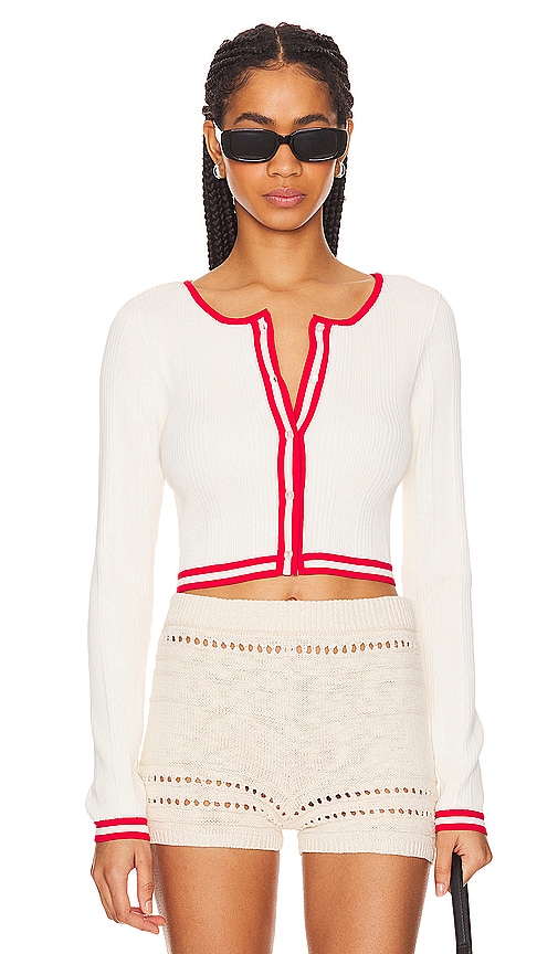 Solid & Striped The Fleur Cardigan in Lipstick Red | REVOLVE