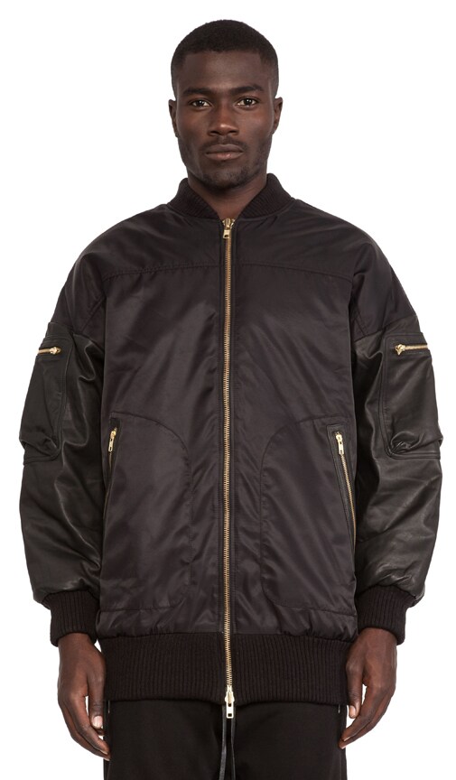 SKINGRAFT Oversized Bomber Jacket in Black | REVOLVE