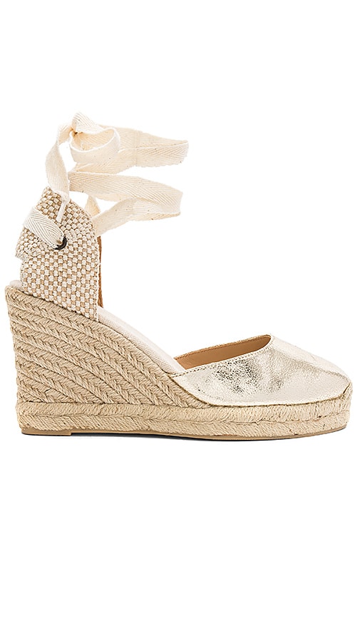 Soludos Metallic Tall Wedge in Pale Gold | REVOLVE