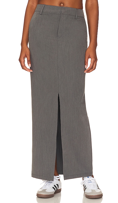 superdown Rayna Tailored Maxi Skirt in Grey | REVOLVE