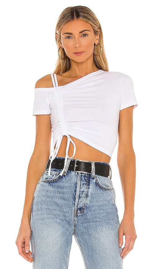 superdown Kylie Ruched Front Top in White | REVOLVE