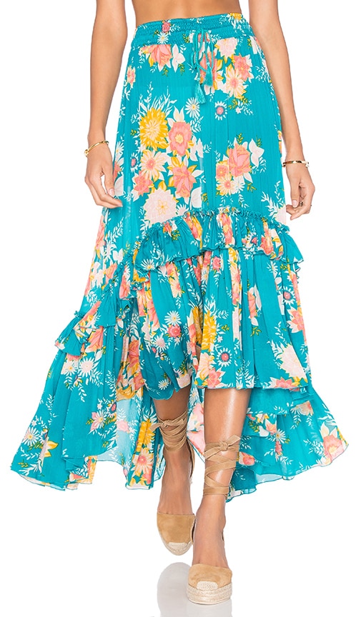 SPELL Jagger Maxi Skirt in Teal | REVOLVE