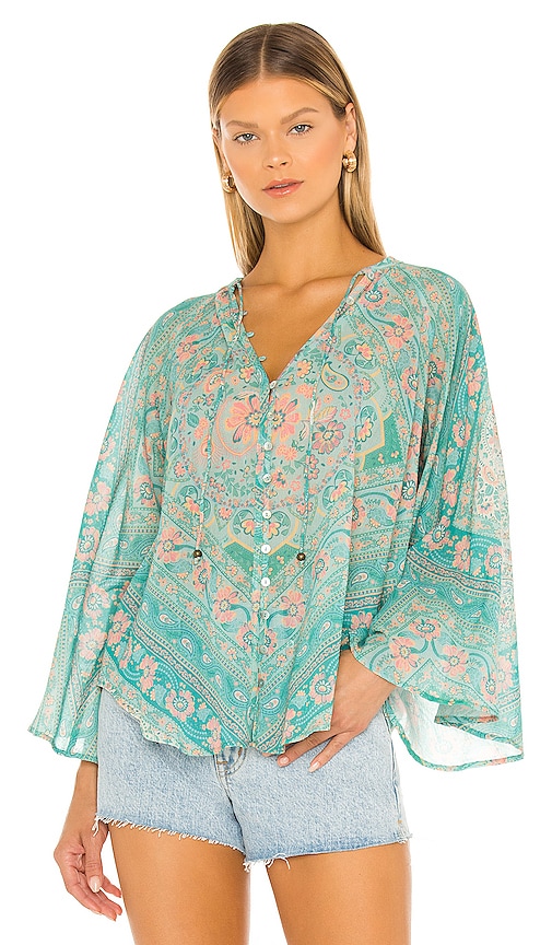 SPELL Farrah Blouse in Aqua | REVOLVE