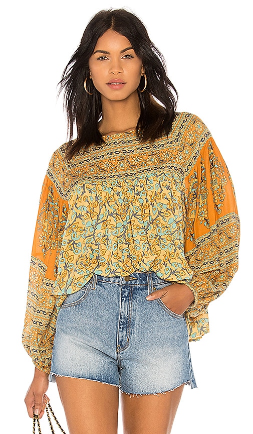SPELL Delirium Blouse in Gold | REVOLVE