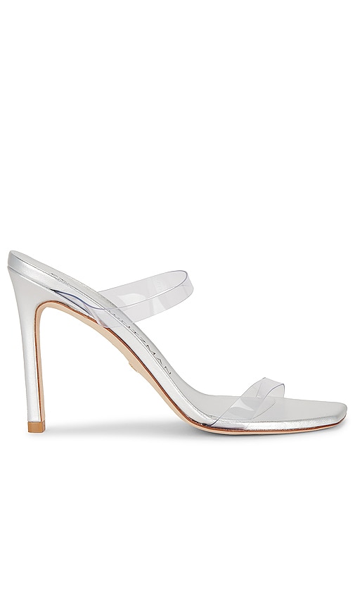 Stuart Weitzman Aleena 100 Heel in Clear & Silver | REVOLVE