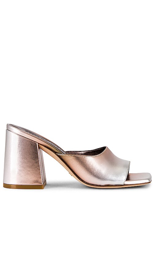 Stuart Weitzman Tia 85 Flareblock Slide in Pyrite Multi | REVOLVE
