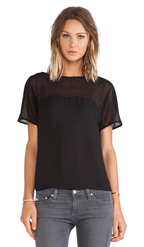 Three Eighty Two Emerson Sheer Back Top in Black | REVOLVE