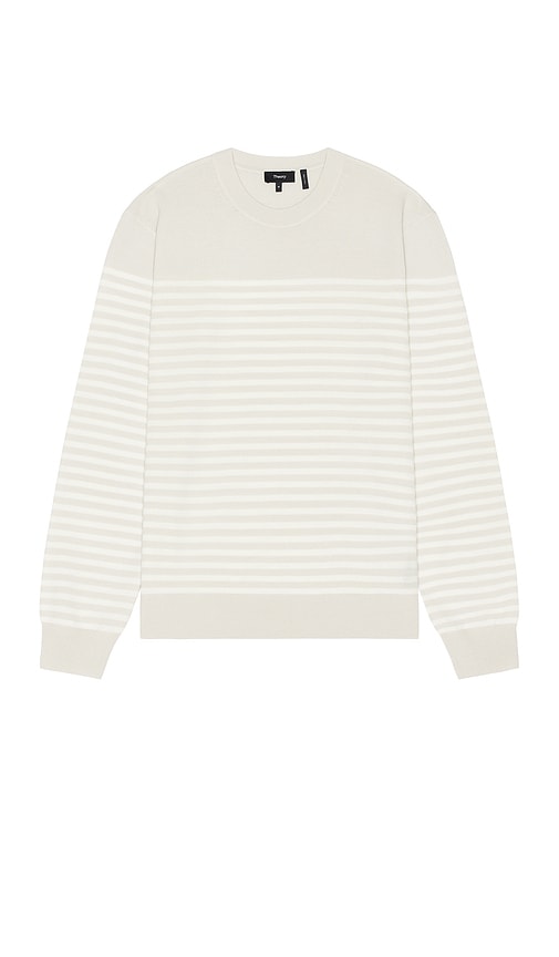 Theory Striped Crew Regal Sweater in Sand Multi | REVOLVE