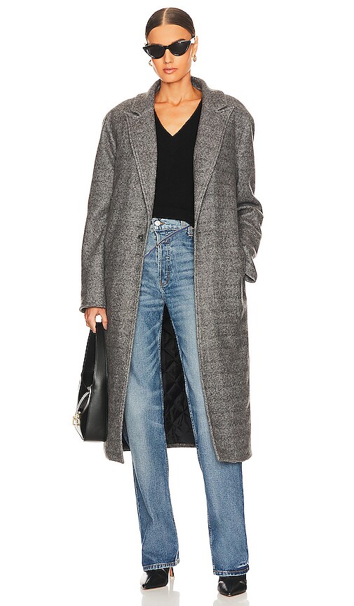 TWENTY Montreal Maddux Patchwork Coat in Heather Grey | REVOLVE