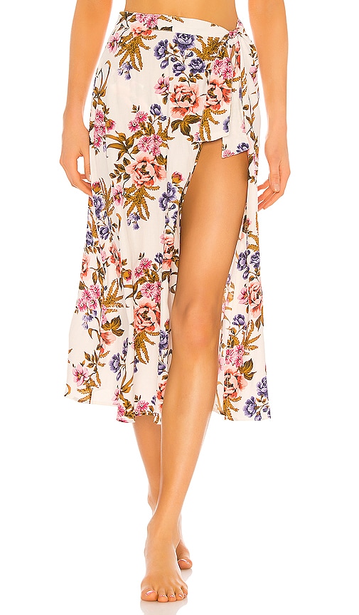 Tori Praver Swimwear Kayla Hollywood Floral Cover Up Skirt In Star