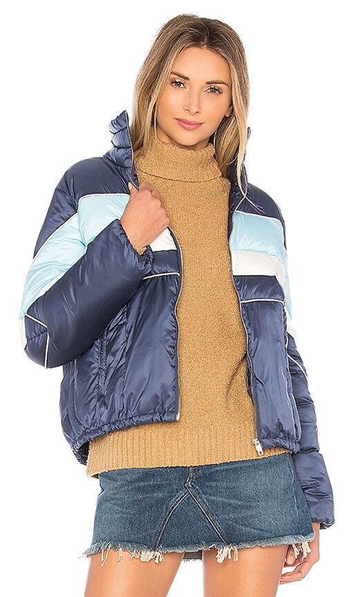 Tularosa Phillips Stripped Puffer in Blue stripe | REVOLVE