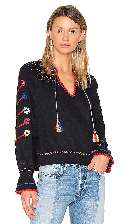 Ulla Johnson Vania Blouse in Midnight | REVOLVE