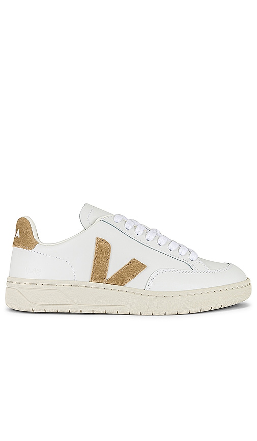 Veja V-12 Sneaker in Extra White & Dune | REVOLVE