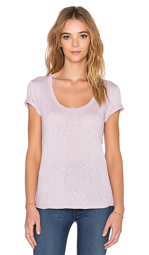 Velvet By Graham And Spencer Lovelle Lux Slub Tee In Silica Revolve