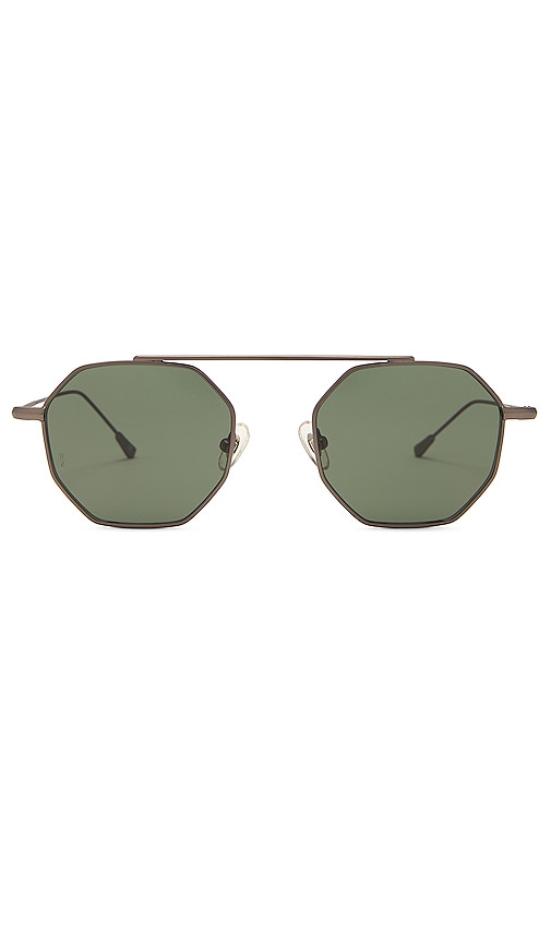 Wonderland Rim Of The World Octagon Sunglasses in Gun Metal Front ...