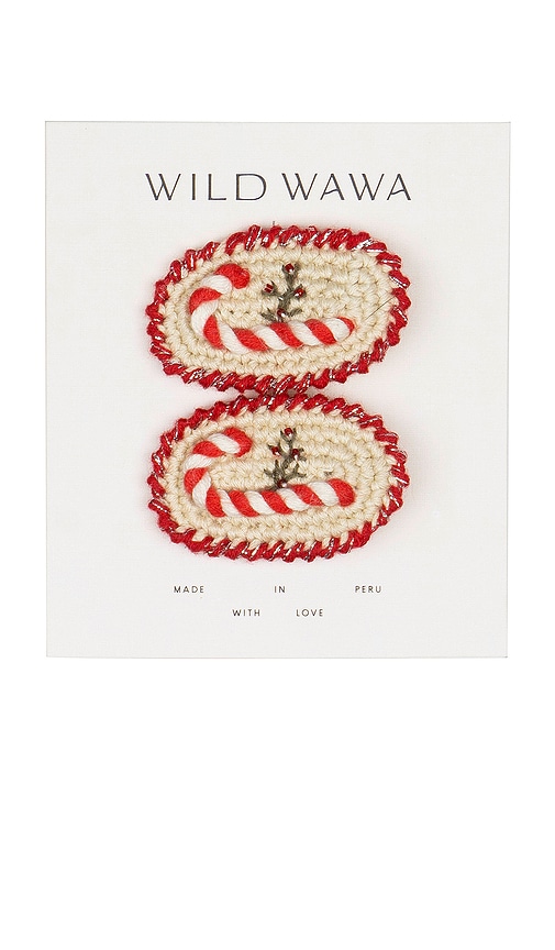 Wild Wawa Kids Clip Set in Candy Cane | REVOLVE