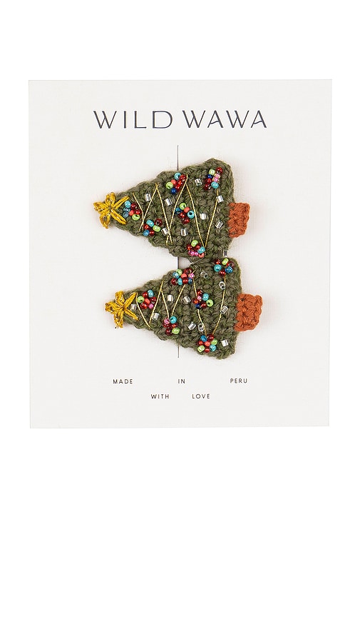 Wild Wawa Kids Clip Set in Green Xmas Tree | REVOLVE